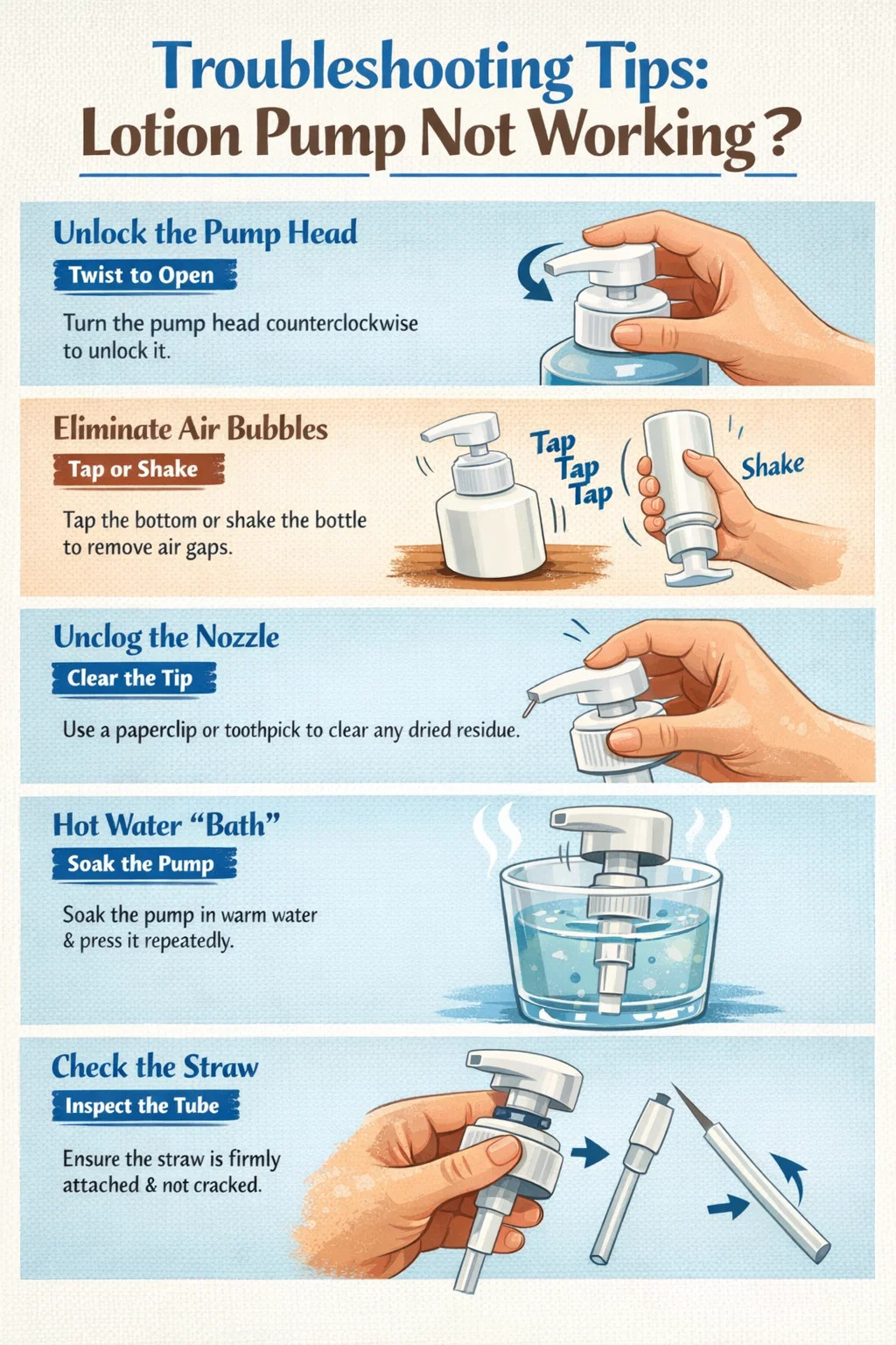 How to fix a lotion pump that won't pump? Troubleshooting guide ...